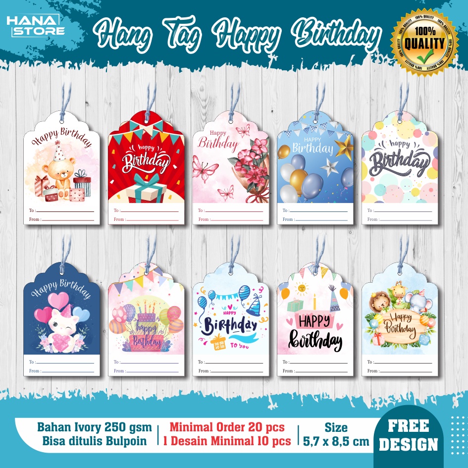Hangtag Happy Birthday | Birthday Hangtag | Hang Tag Animal | Cute Hang ...