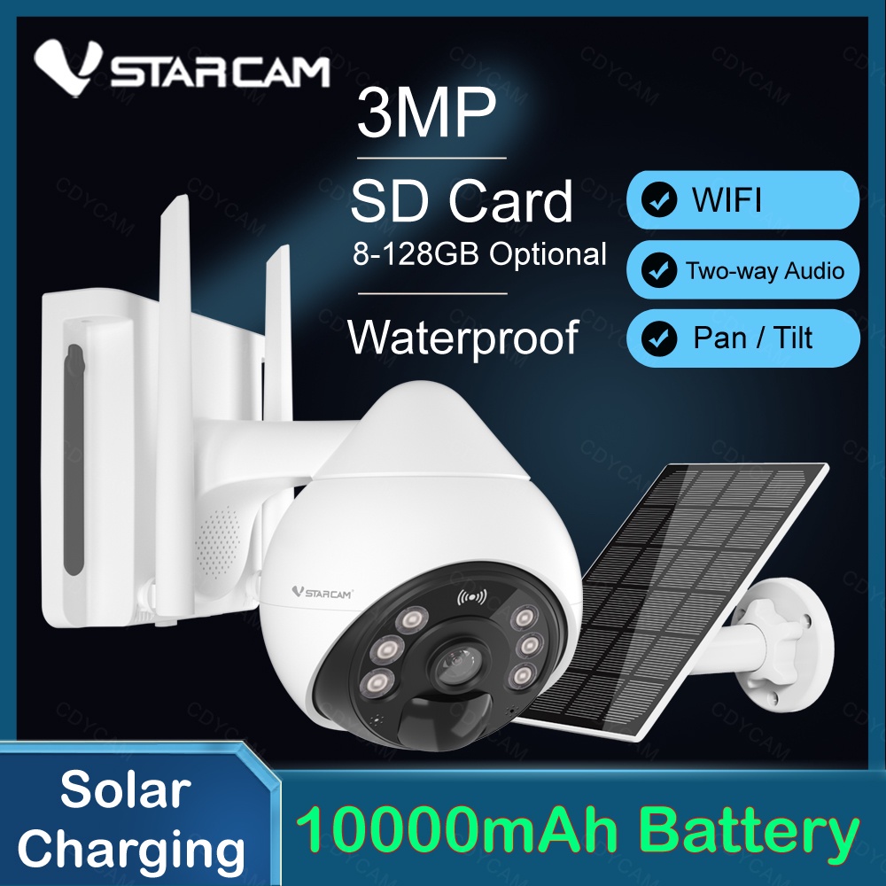 Vstarcam CB69 Wireless Rechargeable Camera 3MP Outdoor Solar Security IP Cam Wifi Battery Camera ...