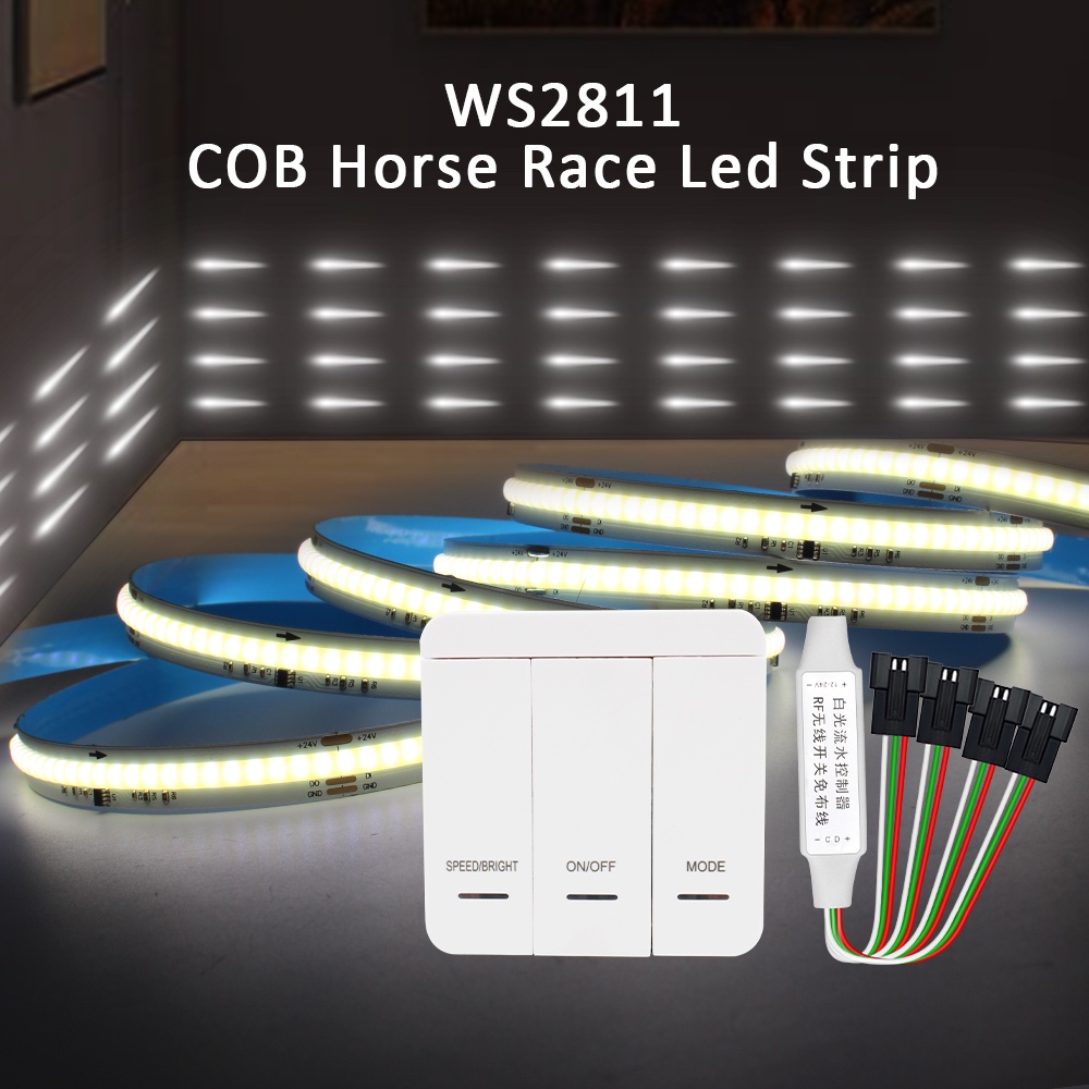 WS2811 COB IC LED Strip Light 24V DC Water Running Flow Chasing Effect ...