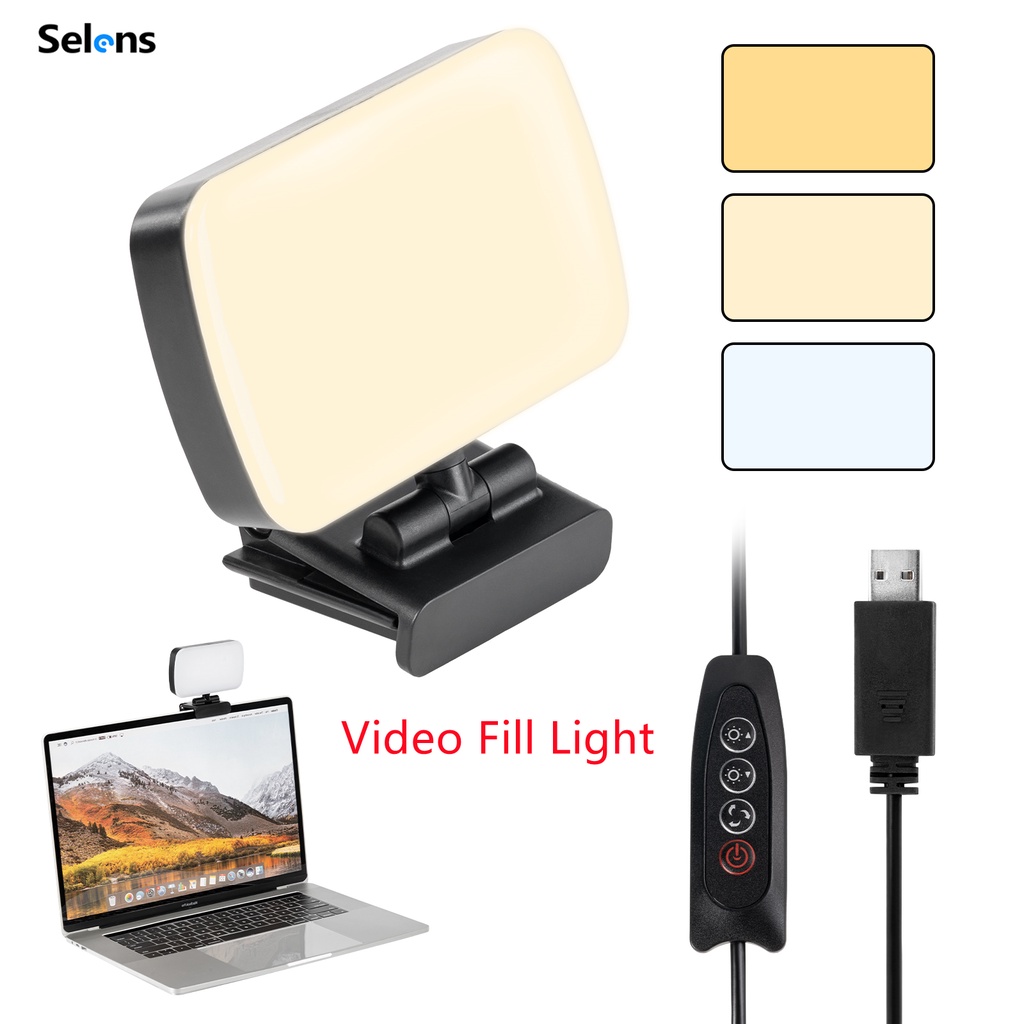 Selens Video Conference Light Laptop/Computer Monitor LED Video Fill ...