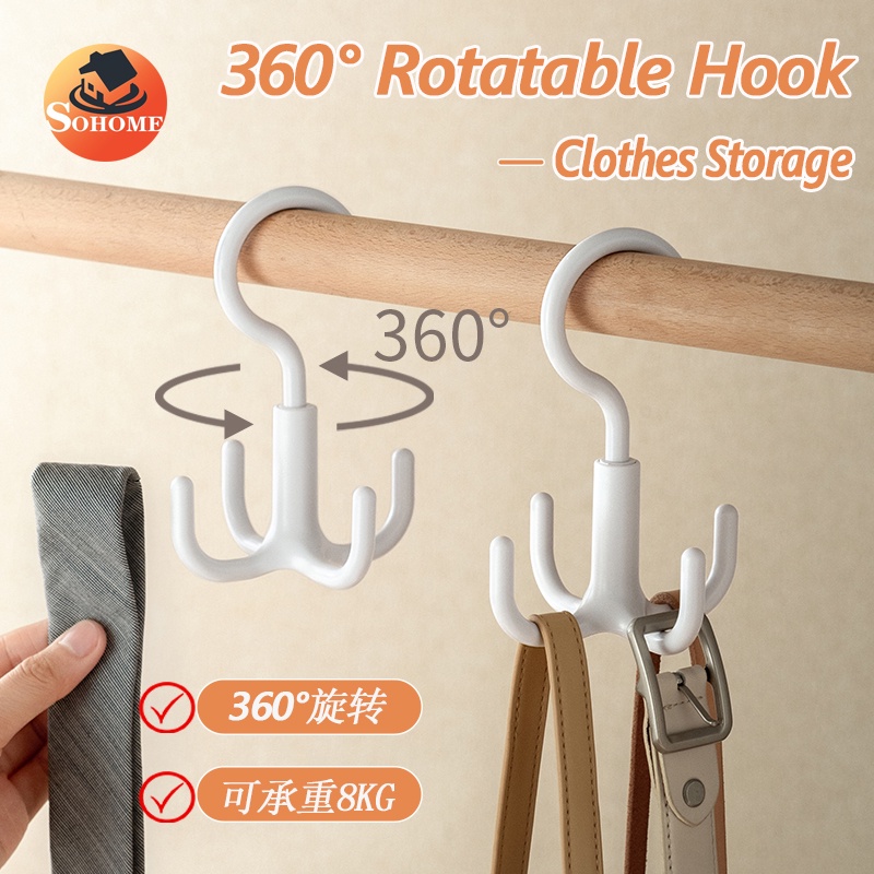 360° Rotation Hook /Four-claw hook/ Hanger Bag Hook /Clothes Organizer ...