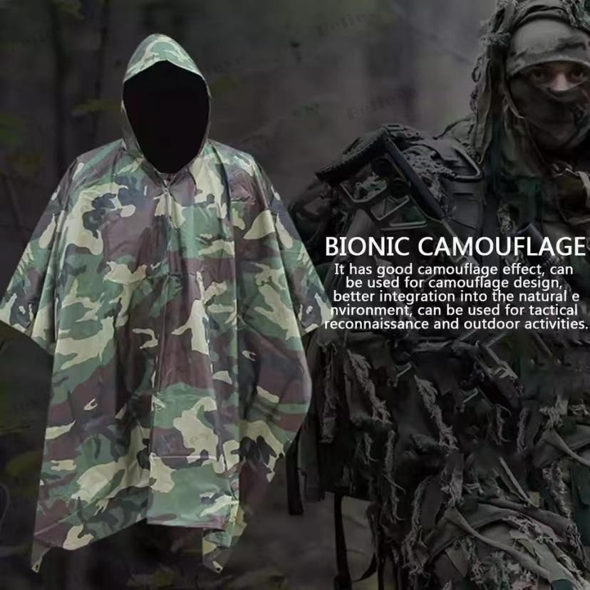 Camouflage army raincoat for men green poncho rain coat heavy duty ...