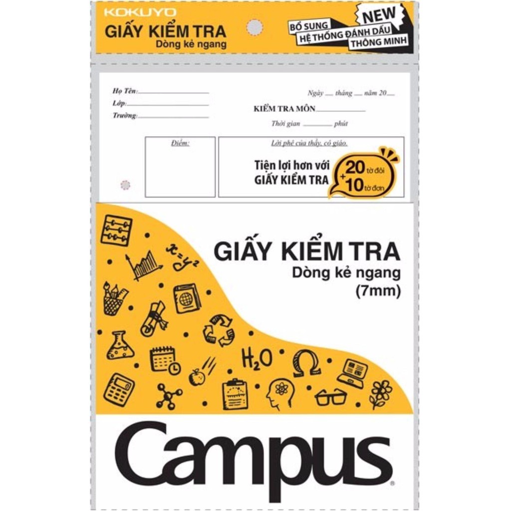 Campus yellow test paper 30 sheets TP-BM70G- 30 (20 double sheets + 10 ...
