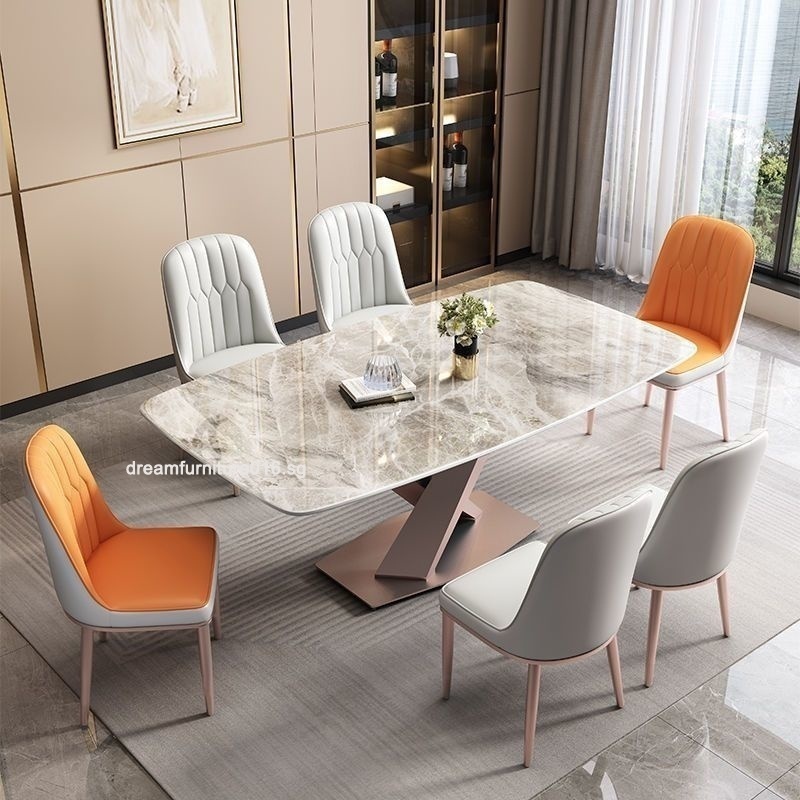 Light Luxury Sintered Stone Dining Table And Chair Set | Shopee Singapore