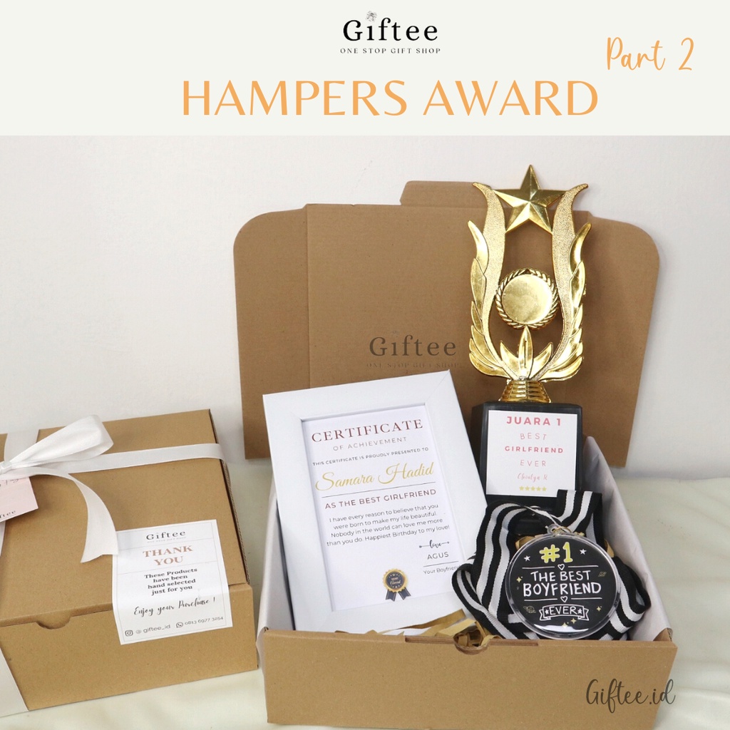 Valentine GIFT HAMPERS AWARD 2 CUSTOM TROPHY CERTIFICATE MEDAL BEST ...