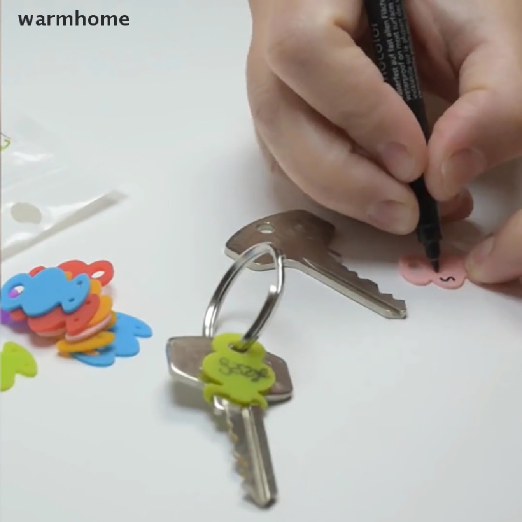 warmhome 12Pcs/set Multicolor Key Top Covers Caps Tags ID Markers Mixed ...