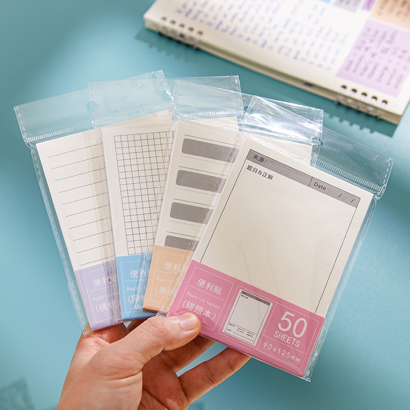 50 Sheets Portable Multifunction Sticky Notes Student Simple Memo Paper ...