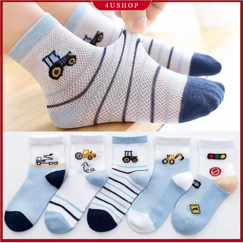 5 Pairs Baby Socks Children's Socks Summer Thin Mesh Tube Socks Boys ...