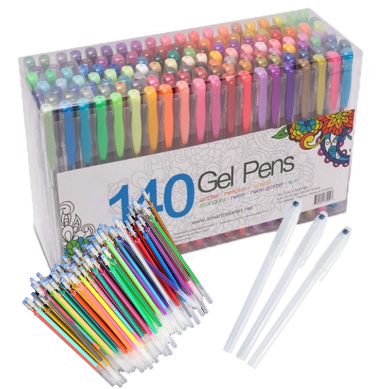 48 Colors Gel Pen Refills Glitter Metallic Watercolor Fluorescent Ink ...