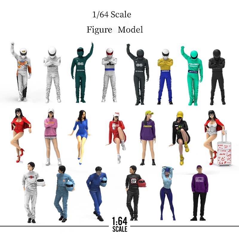 1/64 Diorama Car Garage Figure Model Person Dolls Resin Model Parking ...