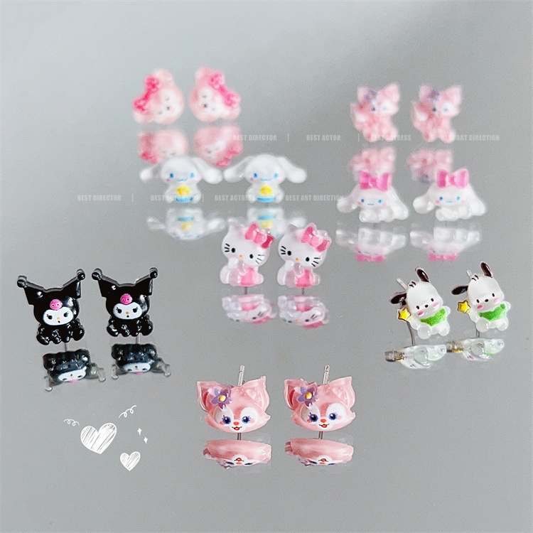 Cartoon Sweet Sanliou Silver Ear Nail Jade Osmanthus Students KT Cat ...