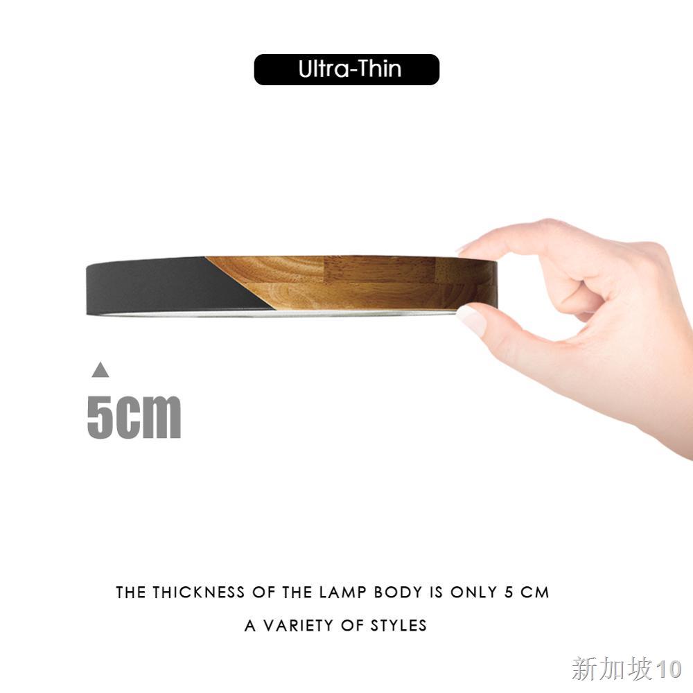 Led Plafondlamp Moderne Nordic Ronde Lamp Houten Huis Woonkamer ...