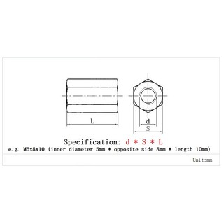 M5 M6 M8 M10 M12 304 Stainless Steel Hexagon Hex Extend Long Rod ...