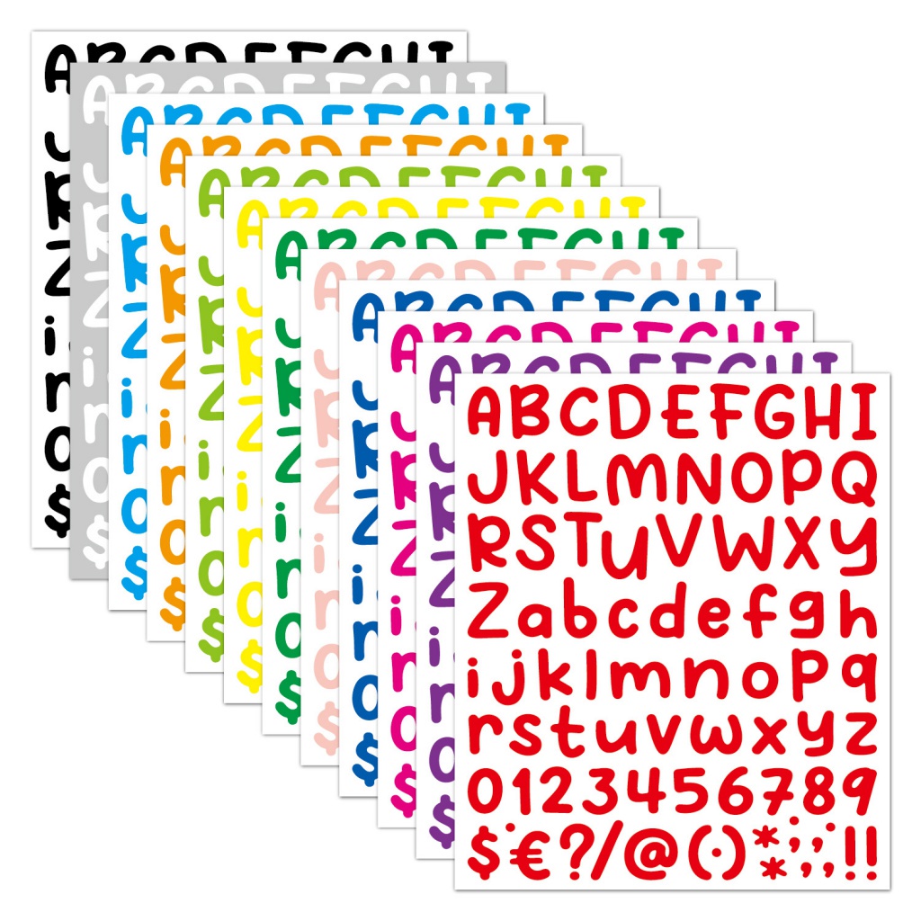 DIY Cartoon Letter Sticker Number Stickers Multi-Color Combination ...