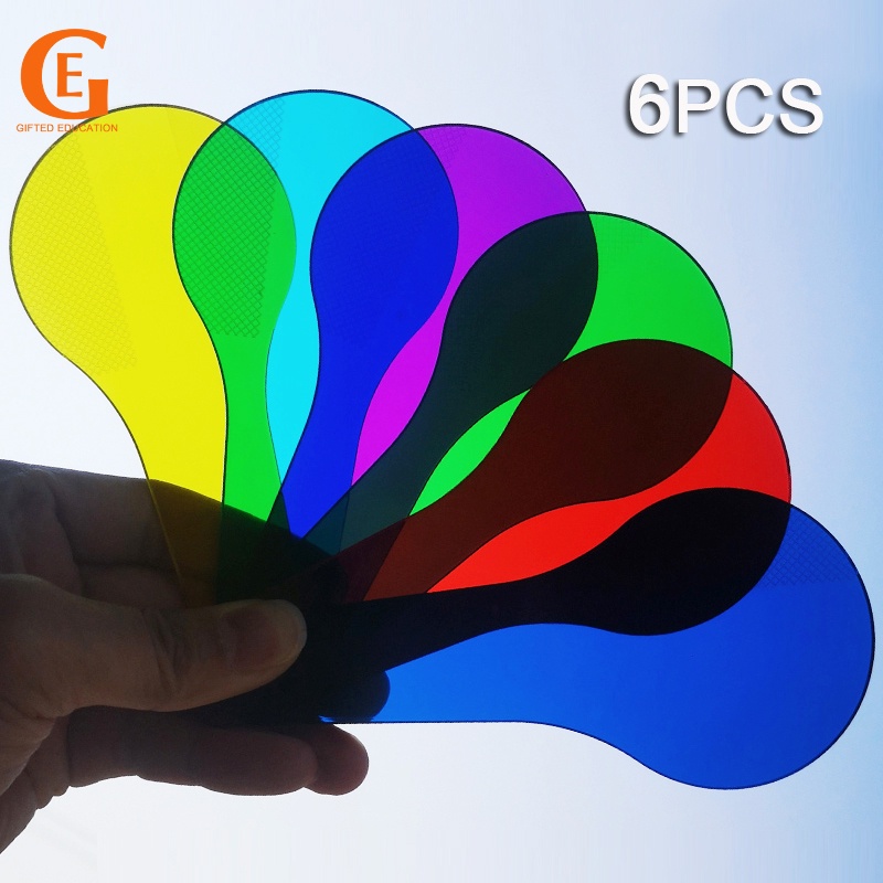Color Paddles Children Learn Colors Toy Tricolor Transparent Plate ...