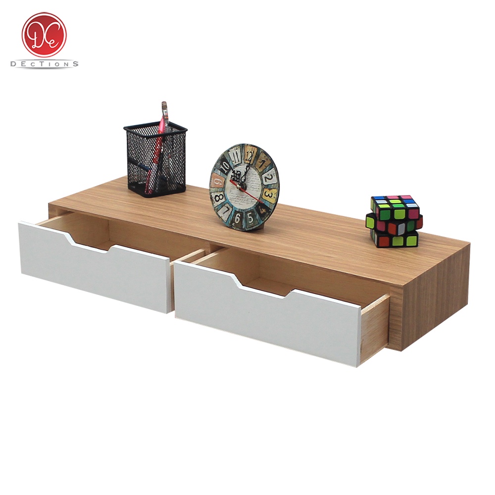 Dections Hanging Floating Wall Mounted Drawer Rack 60x20cm 2-Slot ...