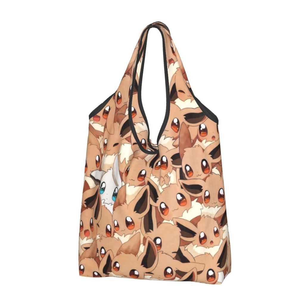 Pokemon Eevee Portable Shopping Bag Foldable Carry-On Reusable Shopping ...
