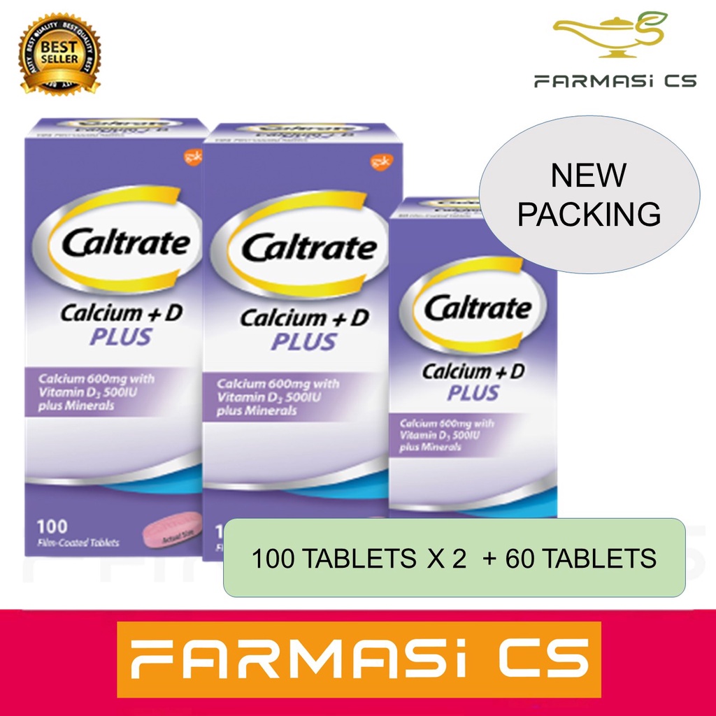 Caltrate Calcium + D Plus 100 tablets x 2 Bottles + 60 tablets EXP:12/ ...