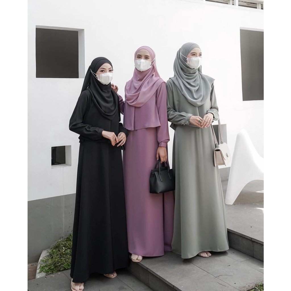 HITAM Ganesha Gamis Teenage Korean Style 2023 Lebaran Latest Polos ...