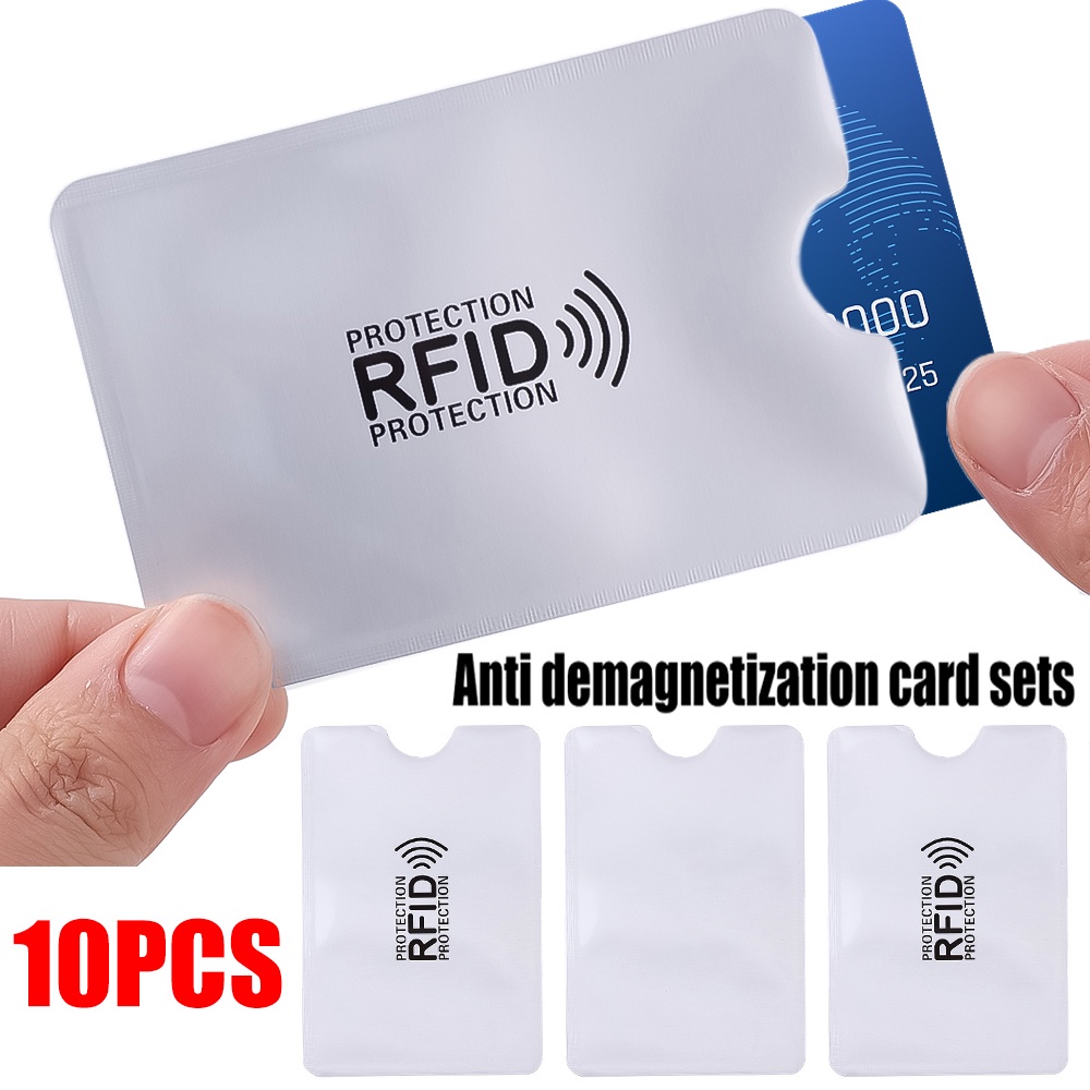 10Pcs Aluminum Foil Anti-Degaussing Bank Card Holder Anti-RFID Scanning ...