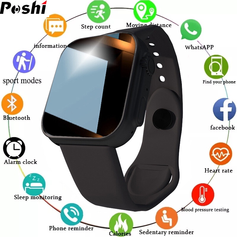POSHI Original Full Touch Screen Smart Watch for Men Waterproof Sport ...