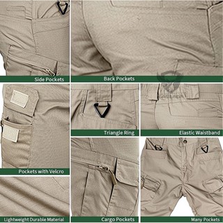EAGLADE Tactical Cargo Pants Men Women IX7/IX9/S-3XL Waterproof Slim Fit Multi Pockets In Green ...