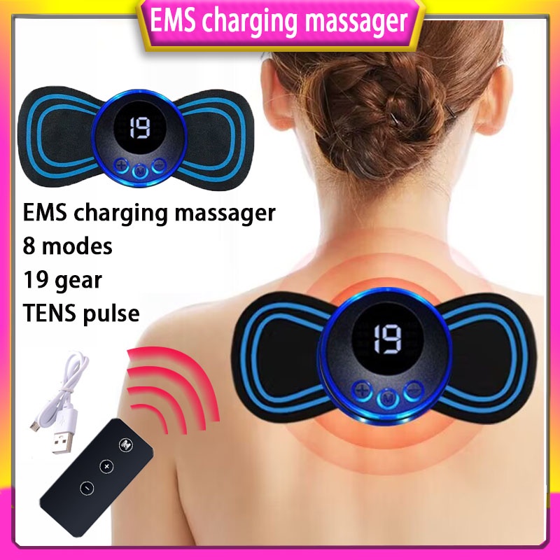 Remote control EMS Cervical Massage Stickers USB Rechargeable ...