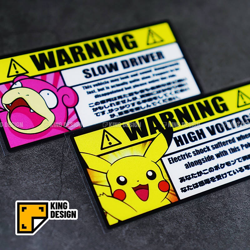 Bumper Stickers Pikachu Slowpoke Car Warning Stickers Car Motorcycle ...