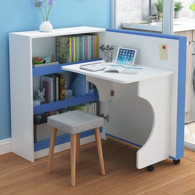 Creative Kids Rotary Folding Desk With Bookcase For Small Family Study ...