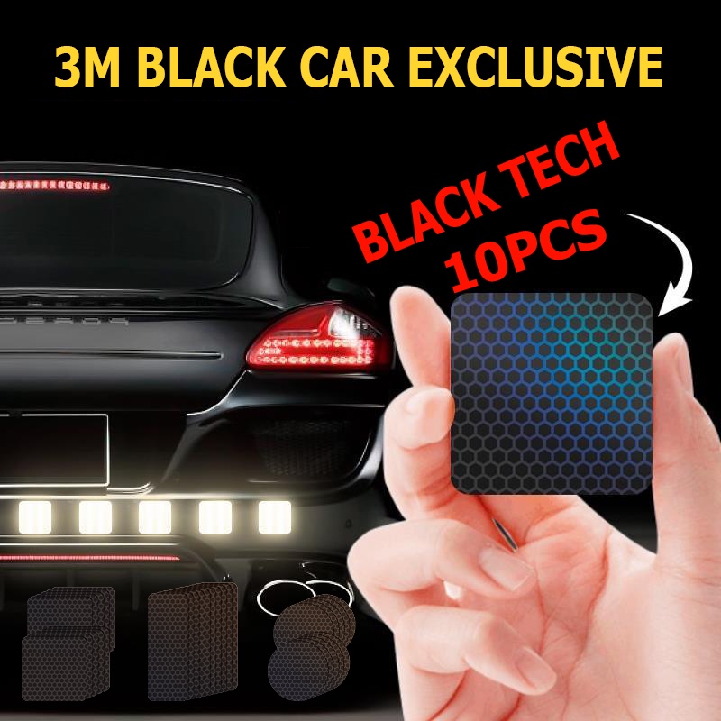 3M Black Reflective Bumper Stickers US Standard Wheel Brow Car Mark ...
