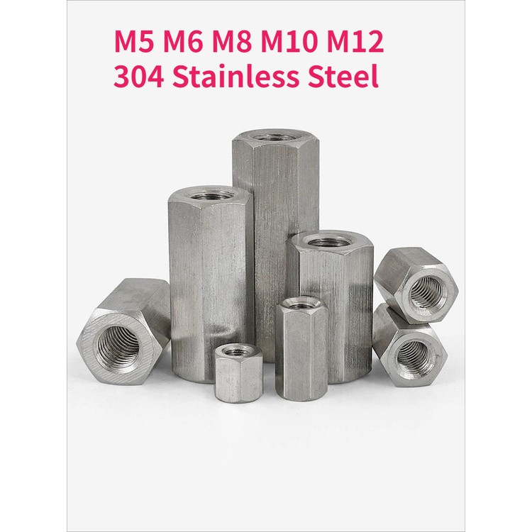 M5 M6 M8 M10 M12 304 Stainless Steel Hexagon Hex Extend Long Rod ...