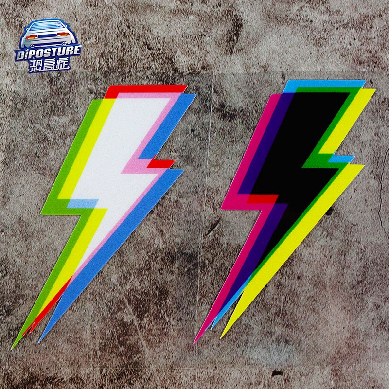 Lightning Car Stickers Cyberpunk Motorcycle Helmet Reflective Electric ...