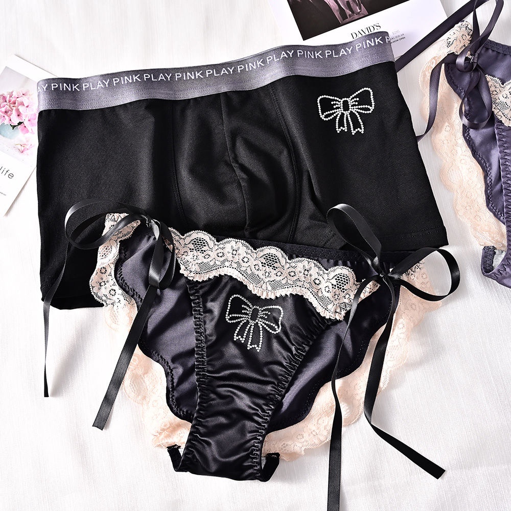 Couple Underwear Set Lace Sexy Women Briefs Lace-Up High Quality ...