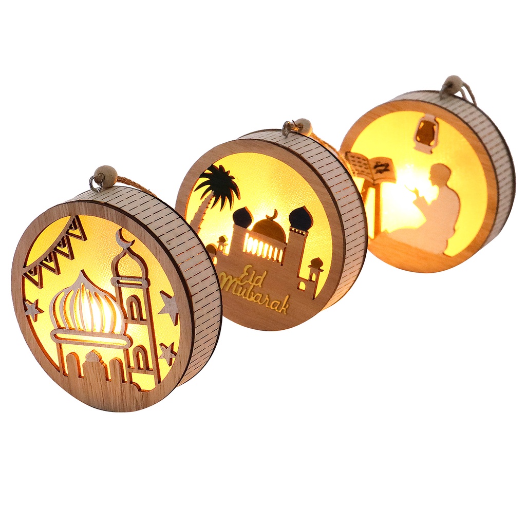 Raya Wooden Night Light Portable Crafts Lights Hari Raya Aidilfitri ...