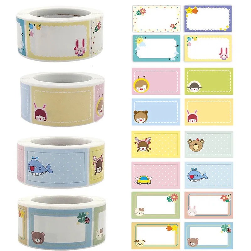 250 Pcs/Roll Cute Cartoon Name Stickers School Children Stationery ...