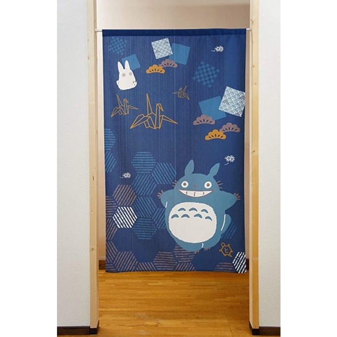 Noren Japanese Door Curtains My Neighbor Totoro Pattern Geometry Blue ...