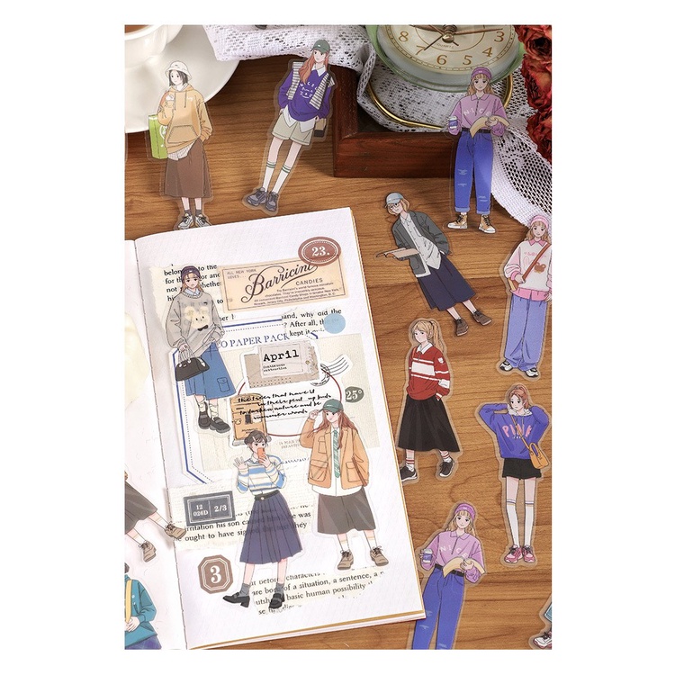 30 Pcs Cute Korean Stickers Set Kawaii Girl Planner Stickers For ...