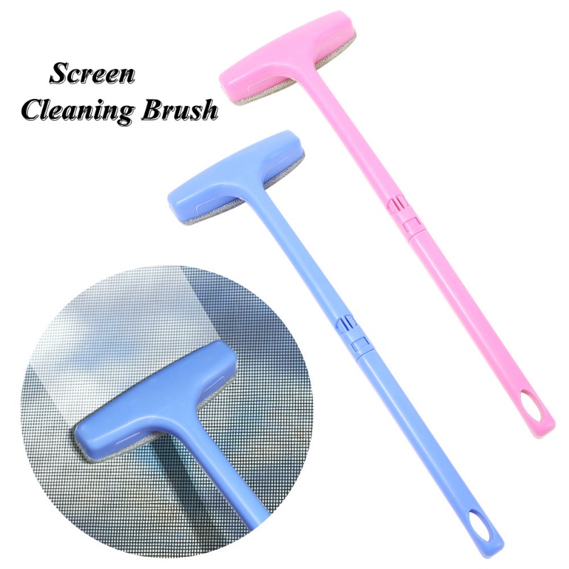 Large Retractable Long Handle Window Mesh Screen Brush Curtain Net Wipe ...