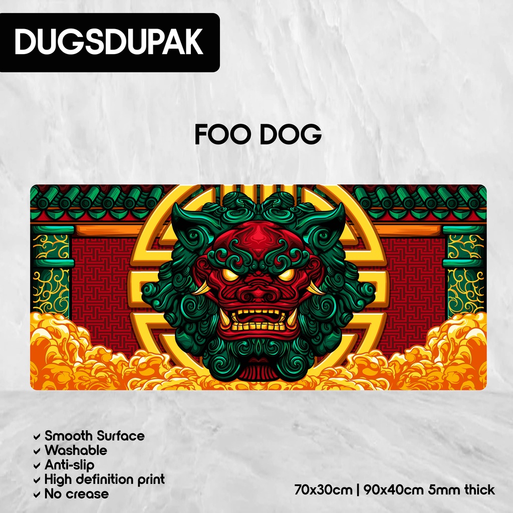 Custom Mousepad Foo Dog | Extended Large Mouse Pad | Gaming Deskmat ...