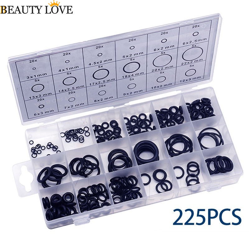 Watertightness Oil Resistance O-Ring Rings Auto Repair Tools 225Pcs O ...