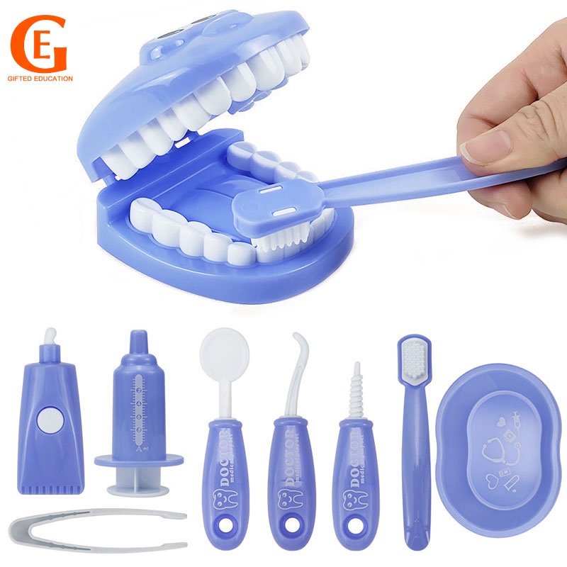9Pcs Children Learn To Brush Teeth Toy Doctor Pretend Play Game ...