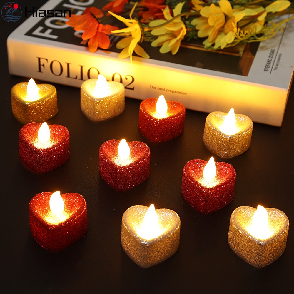[Featured] 1PC Glitter Red Heart-Shaped LED Tealight Marriage Proposal ...