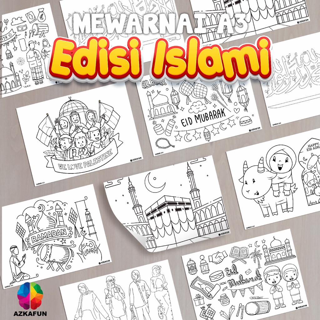 ISLAMIC A3 Coloring Paper - Islamic Coloring | Shopee Singapore