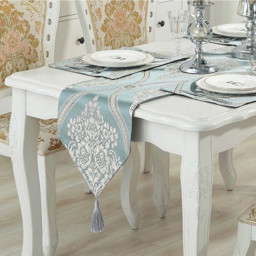 Modern Simple Style Embroidered Table Runner Fabric Brocade | Shopee ...