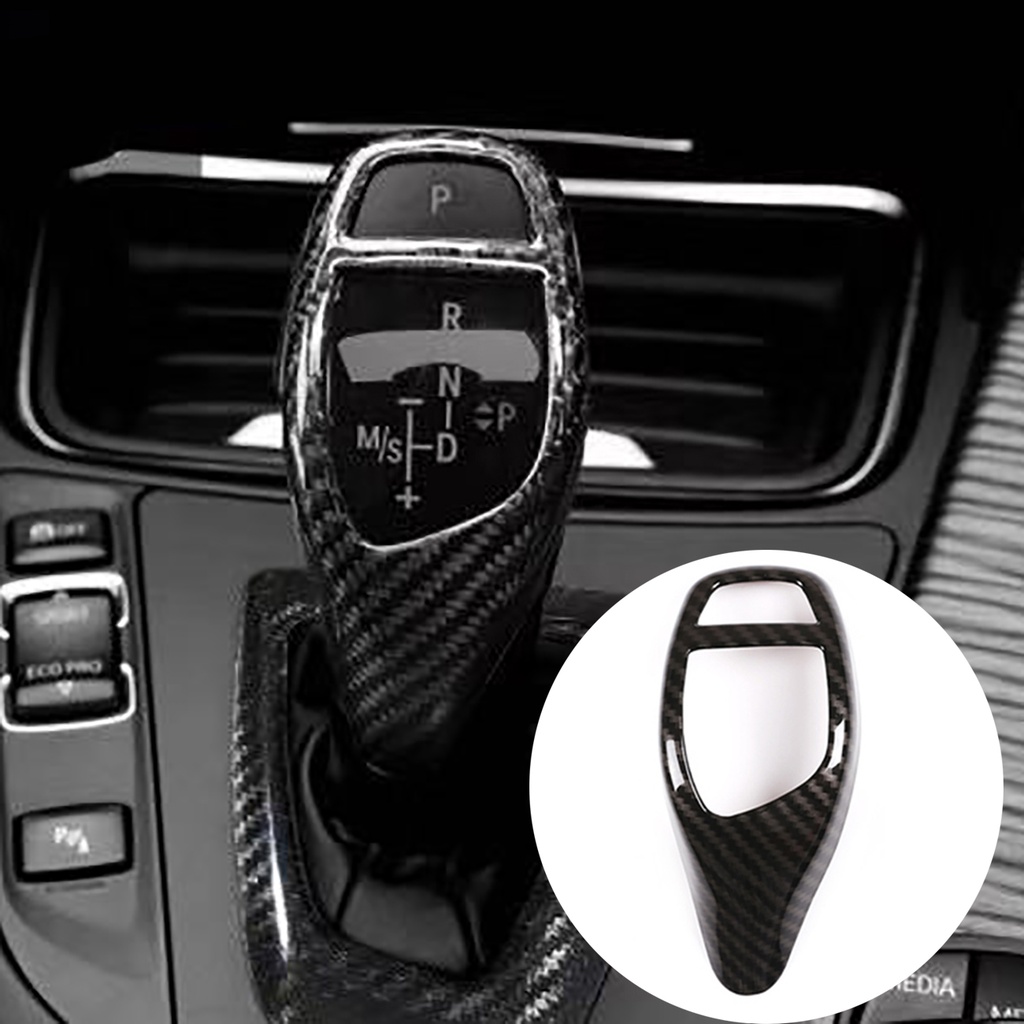 Carbon Fiber Car Gear Shift Knob Cover Trim Decoration Stickers For BMW ...