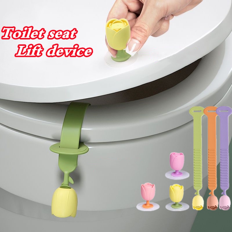 2Pcs/set Toilet Seat Lifter Silicone Toilet Lid Anti-Dirty Carry Handle ...