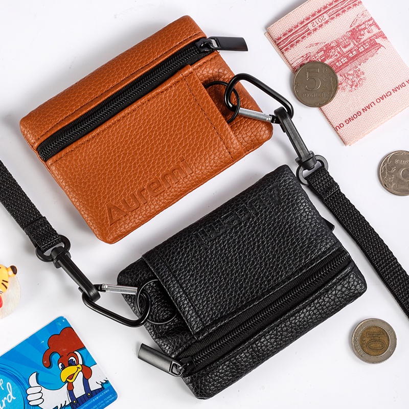 Simple PU Leather Coin Pouch Small Exquisite Multi-Functional Purse ...