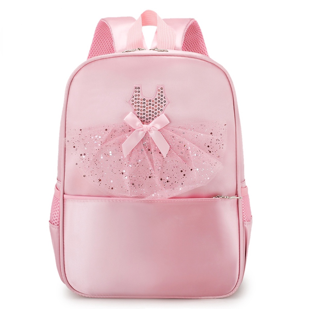Nylon Ballet Dance Girls Princess Backpack Simple Solid Color Floral ...