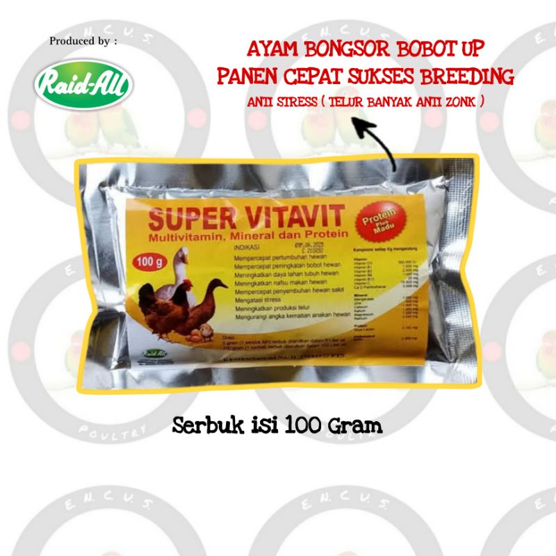 Super VITAVIT 100 grams CHICKEN DUCK VITAMIN SUPPLEMENT ENHANCING ANTI ...