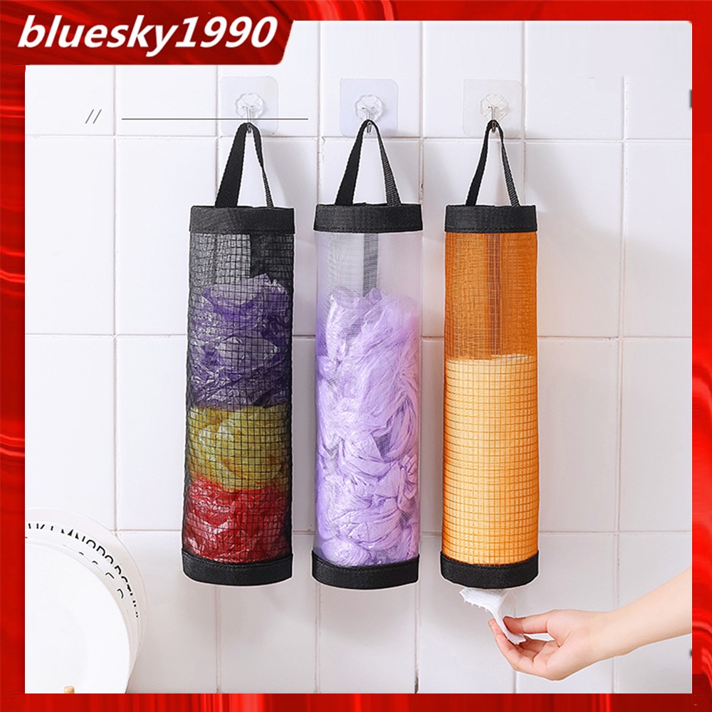 Home Grocery Bag Holder Wall Mount Plastic Bag Holder Dispenser Hanging ...